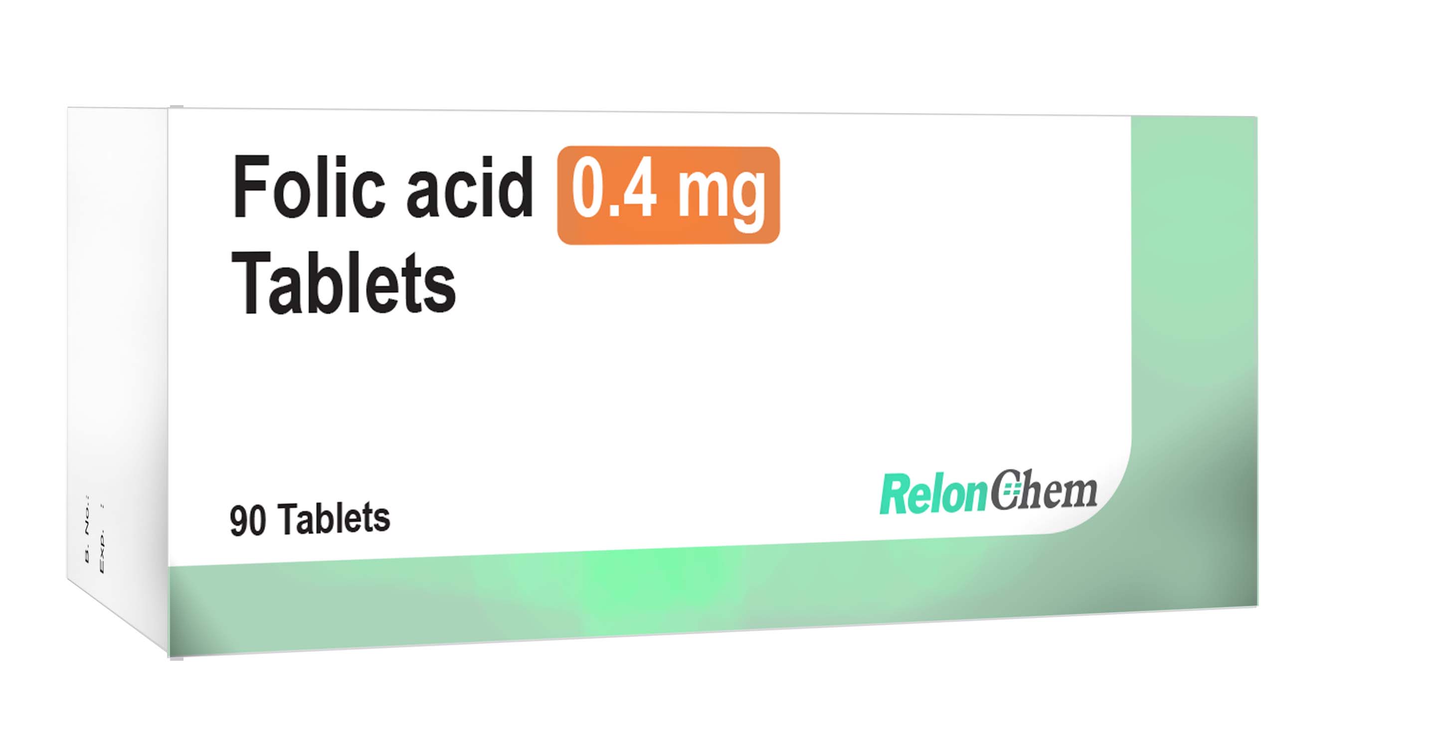 Folic Acid 0.4mg Tablets x 90 – RelonChem