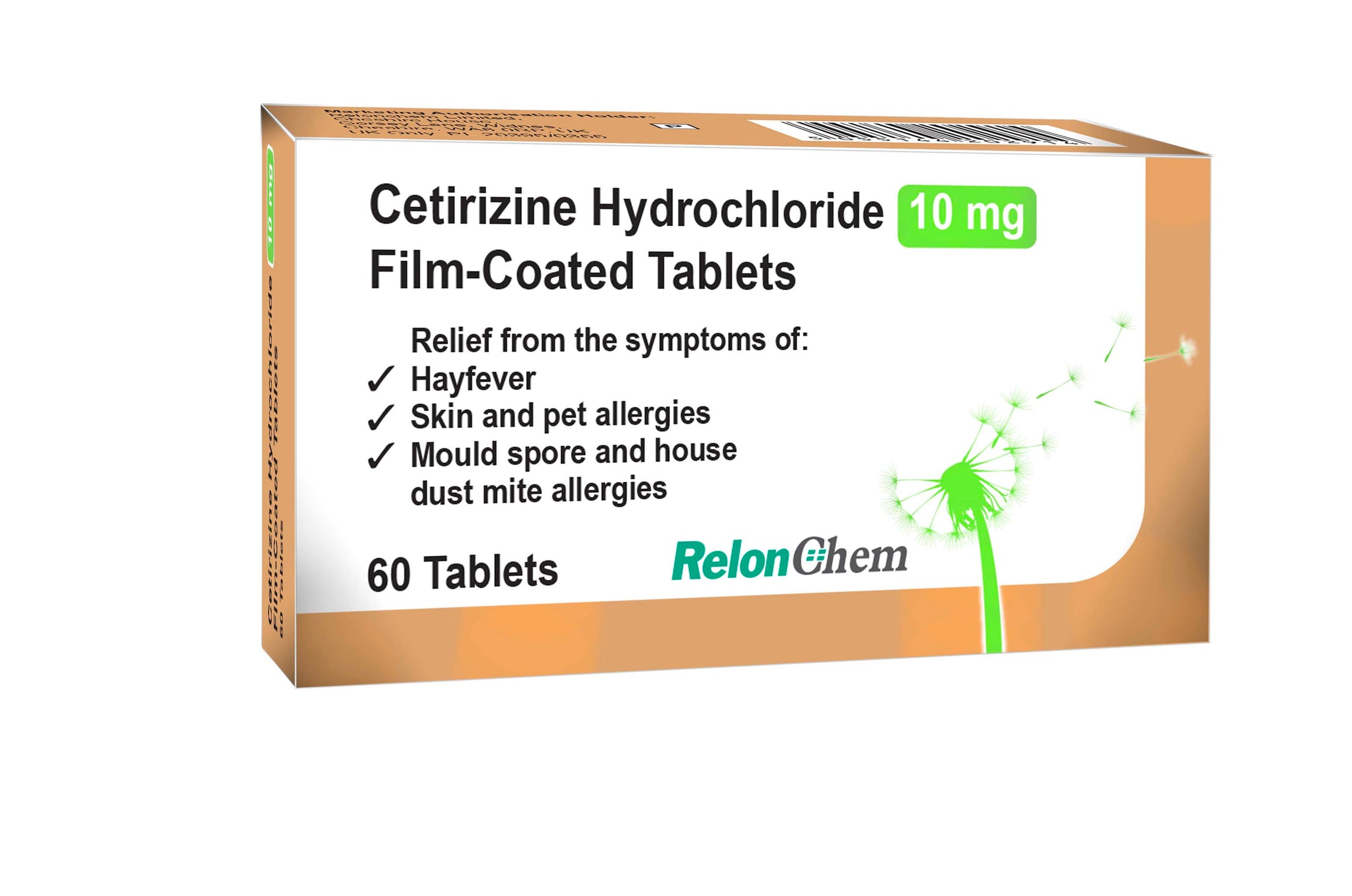 Cetirizine Hydrochloride 10mg Film-coated Tablets x 60 – RelonChem